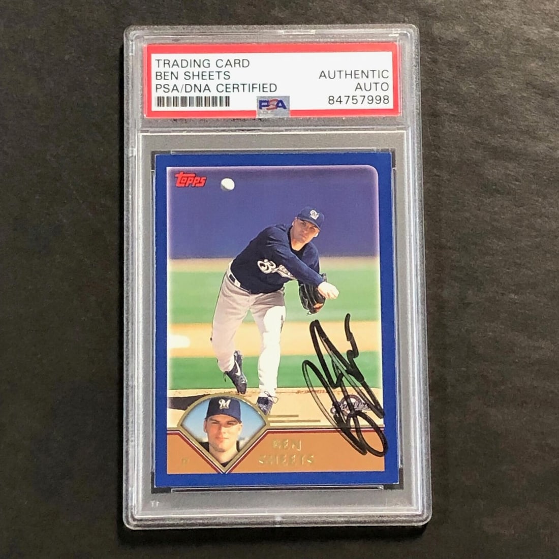 2003 Topps #147 Ben Sheets Signed Card Psa Slabbed Auto Brewers Auction