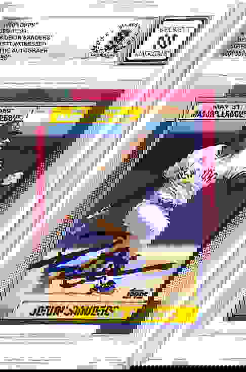 Deion Sanders Signed 1989 Topps Debut #108 Card 10 Auto Beckett 42659 ...