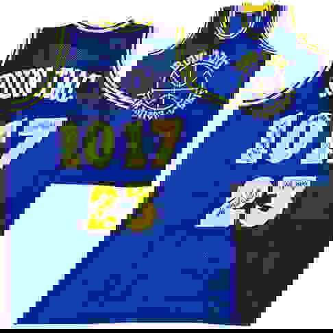 Warriors Run Tmc Autographed Blue Jersey 3 Sigs Mullin Hardaway Hof ...