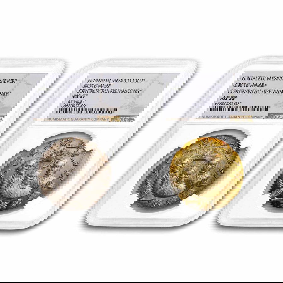Mexico Gold Medallic Set Continental Freemasonry Ngc Auction
