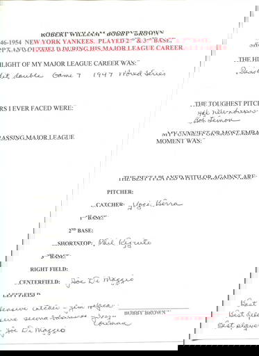 Robert William "bobby" Brown Autographed Hand