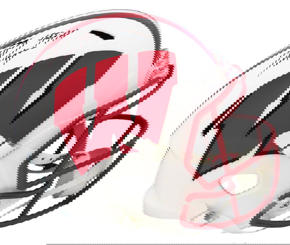 Ron Dayne Signed Wisconsin Badgers Riddell F/s Speed Replica Helmet W ...