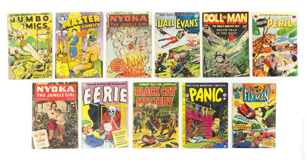 (11) Vintage 10 Cent Comic Books.