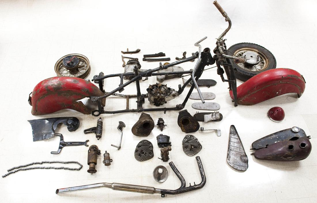 1946 Indian Chief Sportsman Motorcycle (in Parts).