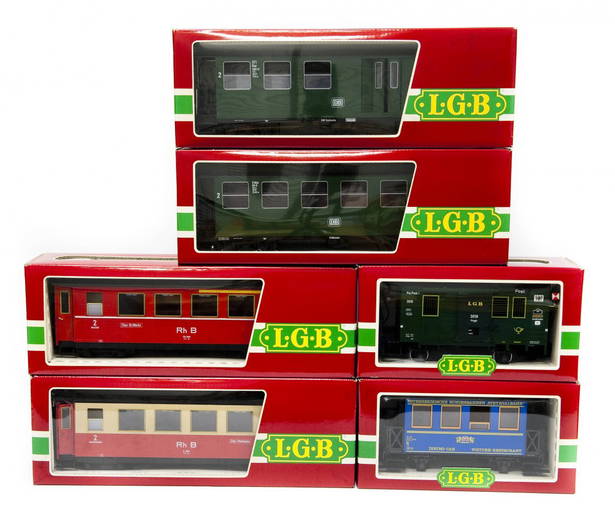 (6) LGB Train Cars in Boxes. - Sep 22, 2018 | D.G.W. Auctioneers Inc. in CA