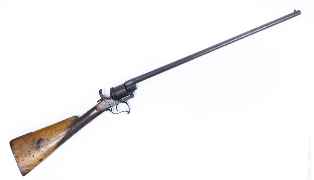 Spanish Rotating Cylinder Percussion Rifle.