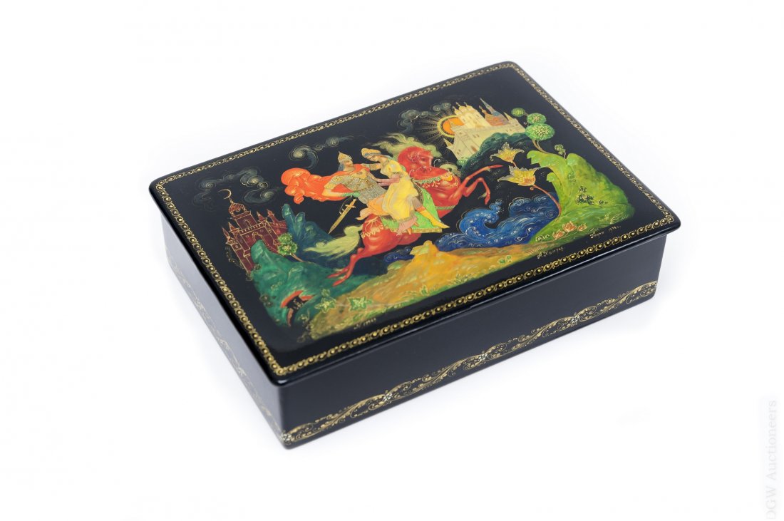 Palekh Russian Lacquer Box, 1978.