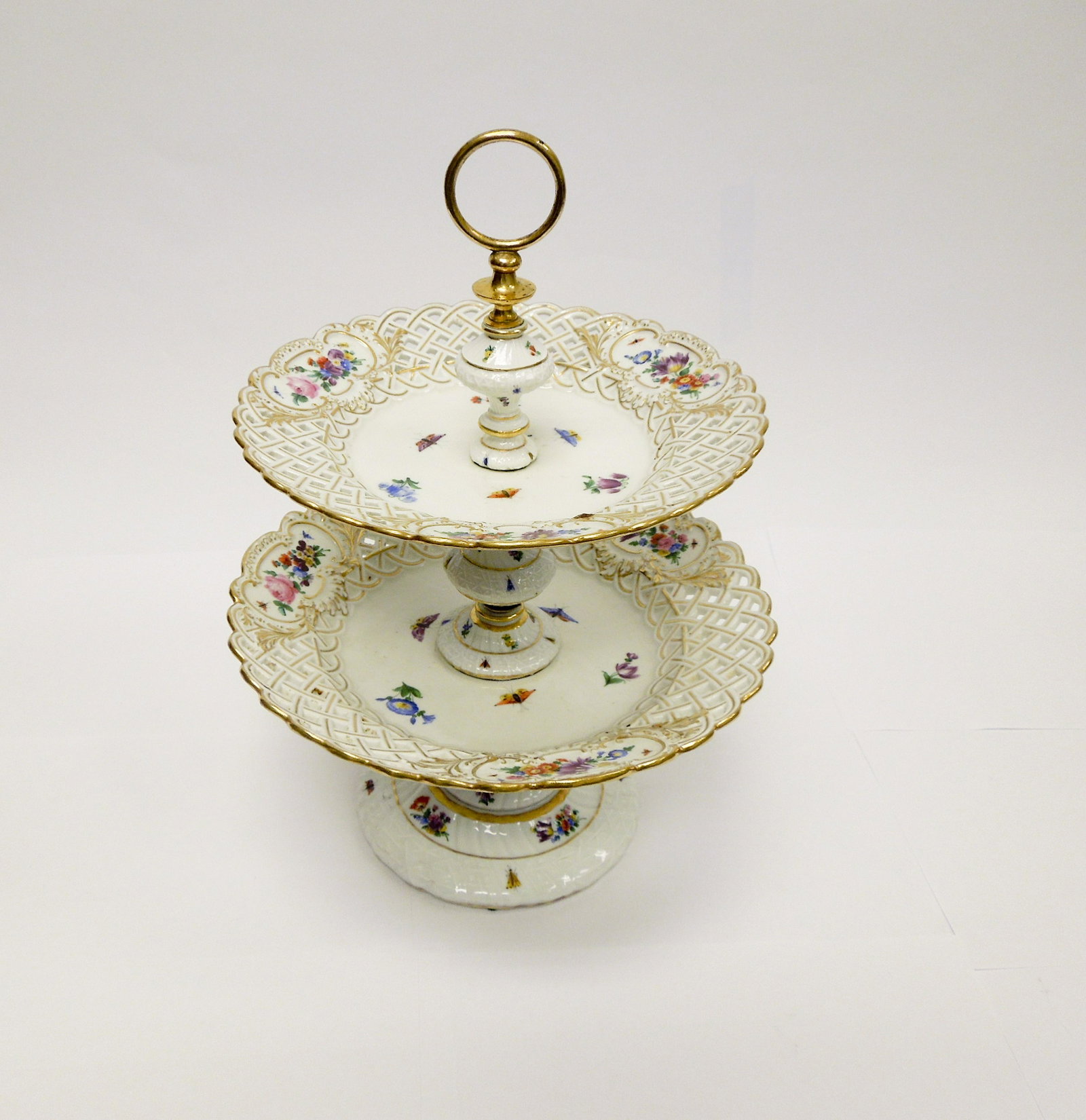 Meissen Porcelain 2 Tier Cake Stand.