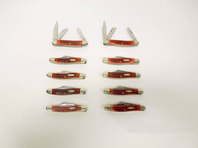 (10) Case Xx 6318 Ss Red Stockman Knives.