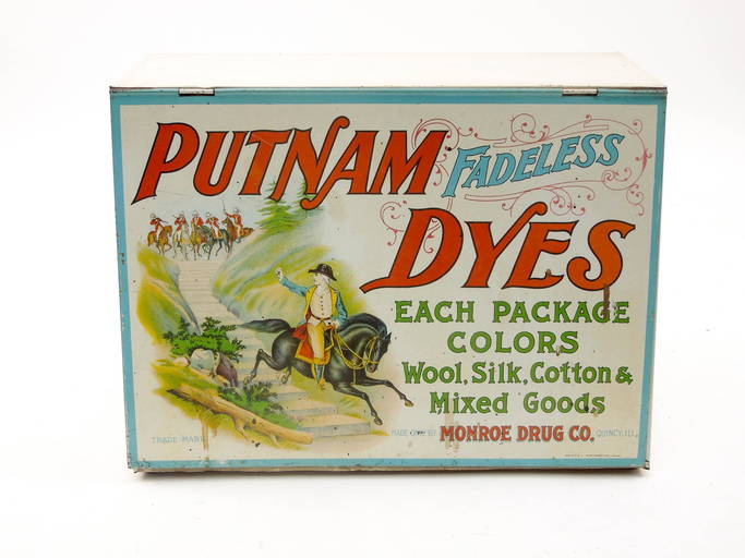 Vintage Putnam Fadeless Dyes Store Display Cabinet. Vintage Putnam Fadeless Dyes Store Display Cabinet.