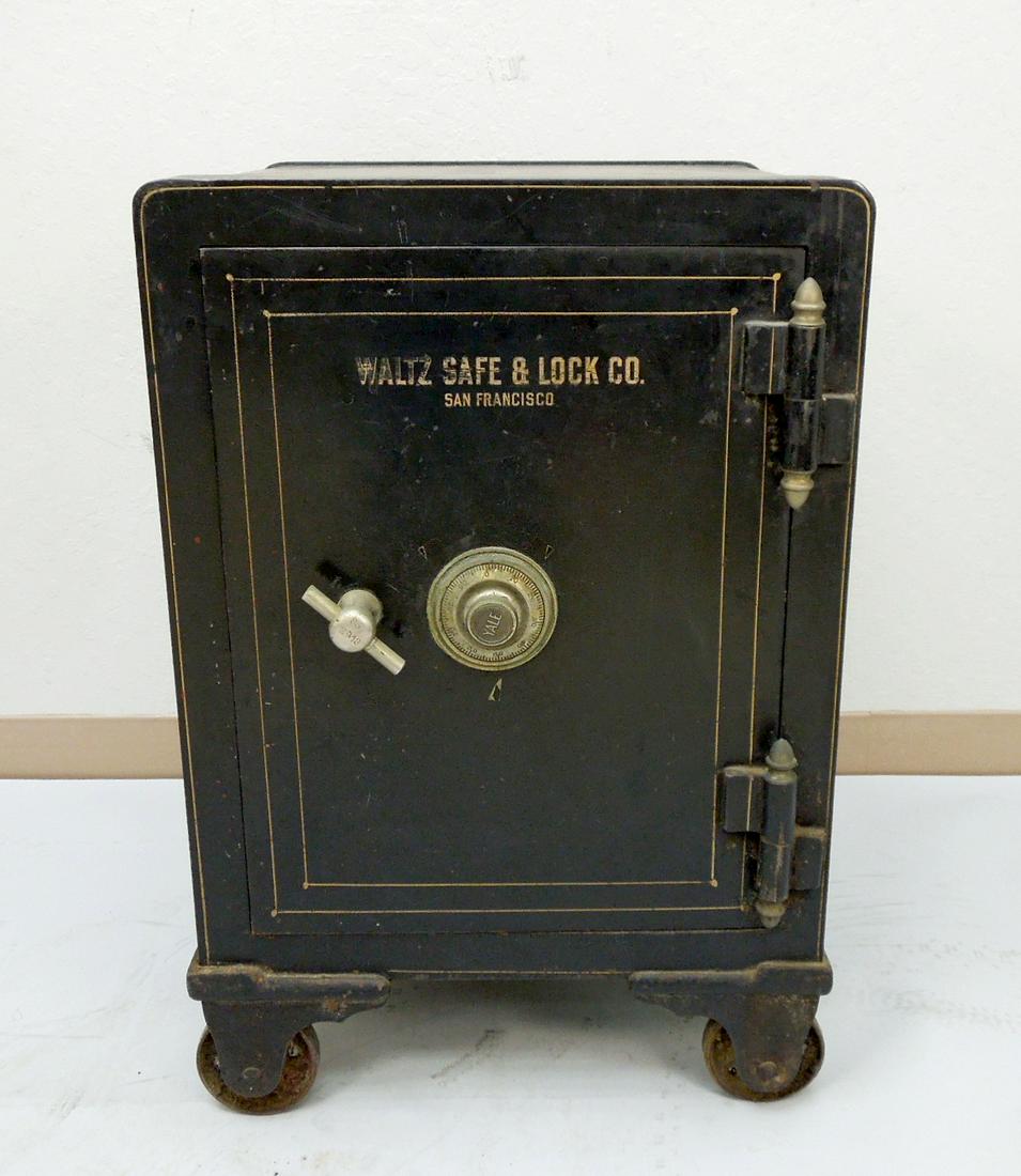 Waltz Safe & Lock Co. Antique Cast Iron Safe.