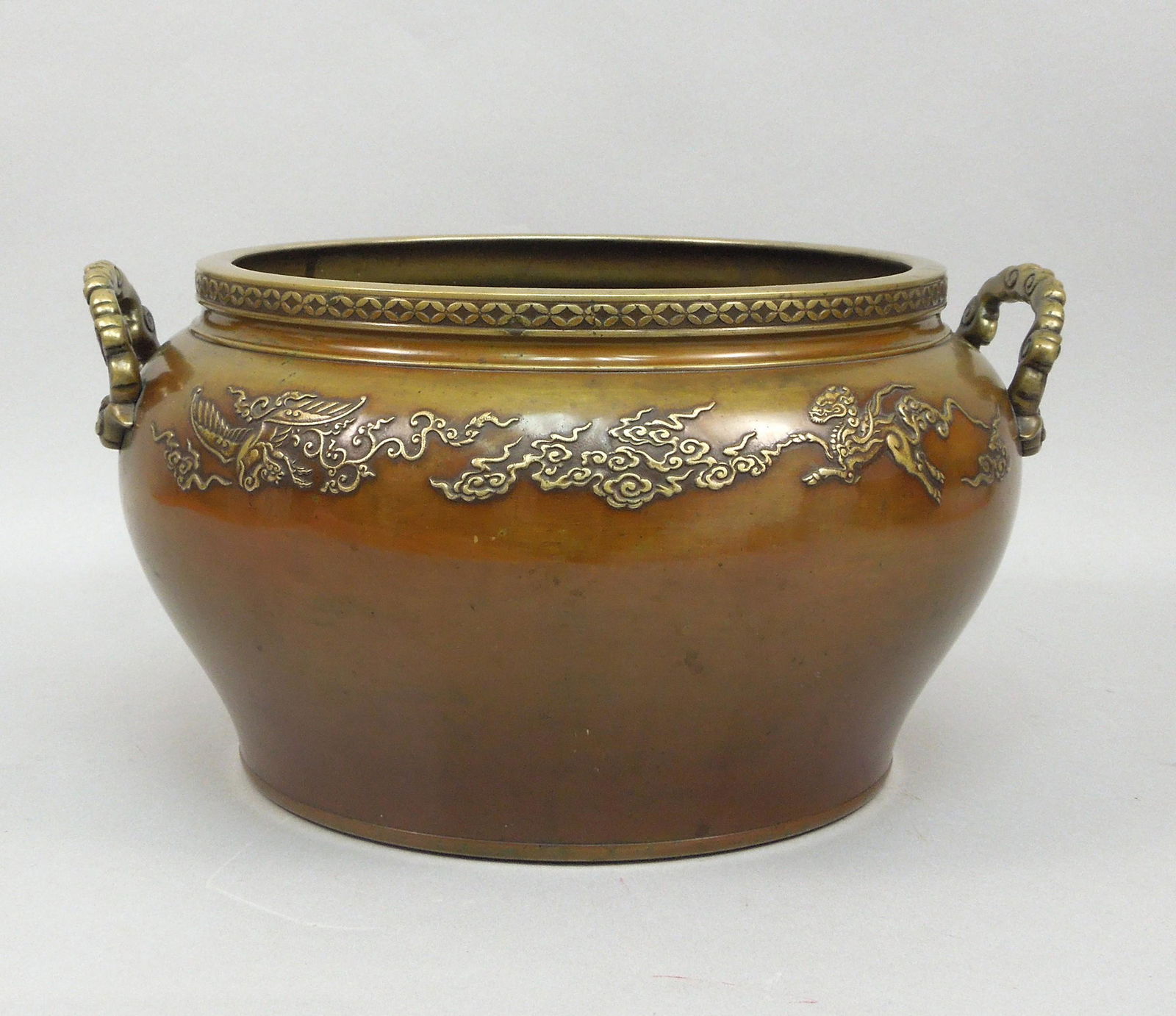 Oriental Bronze 2 Handled Planter.