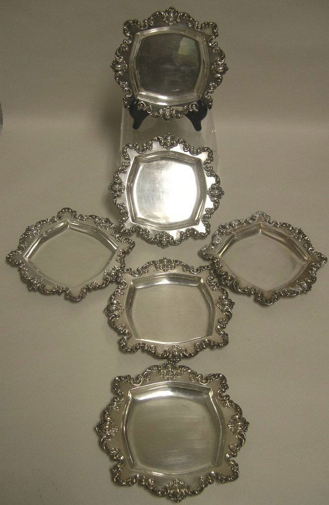 Simpson, Hall, Miller Sterling Silver Plates (6)