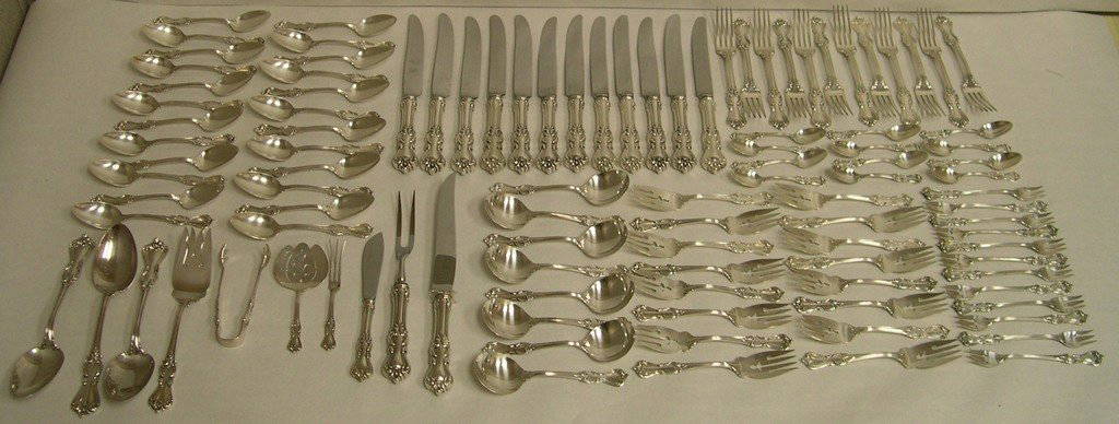 Reed And Barton Sterling Flatware Service, “marlboro”,