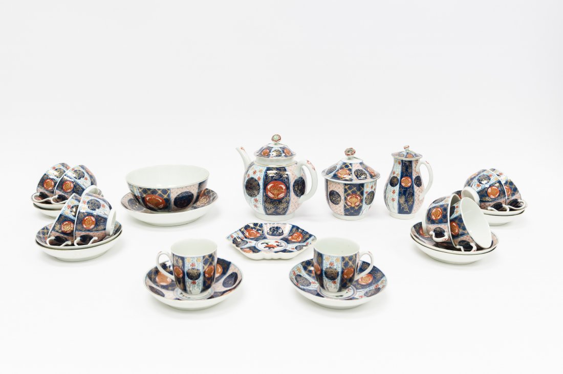 19th C. English Hand Painted Imari Style Tea Set.