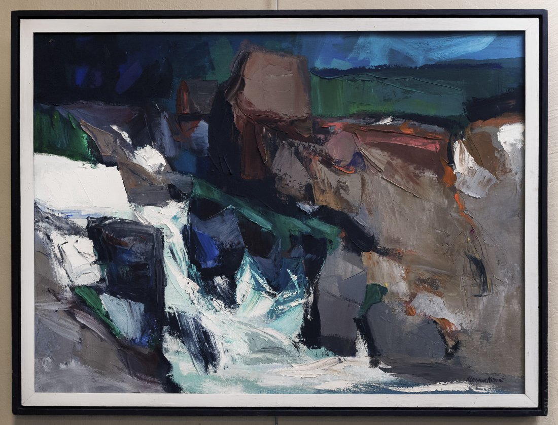 Alexander Nepote, Oil on Canvas, Red Rock Cascade.