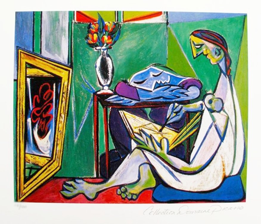 Pablo Picasso Woman Drawing Before A Mirror Estate