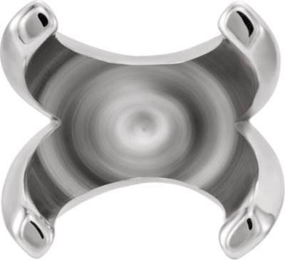 14kt White 6.5mm Round Fancy Prong Peg Setting