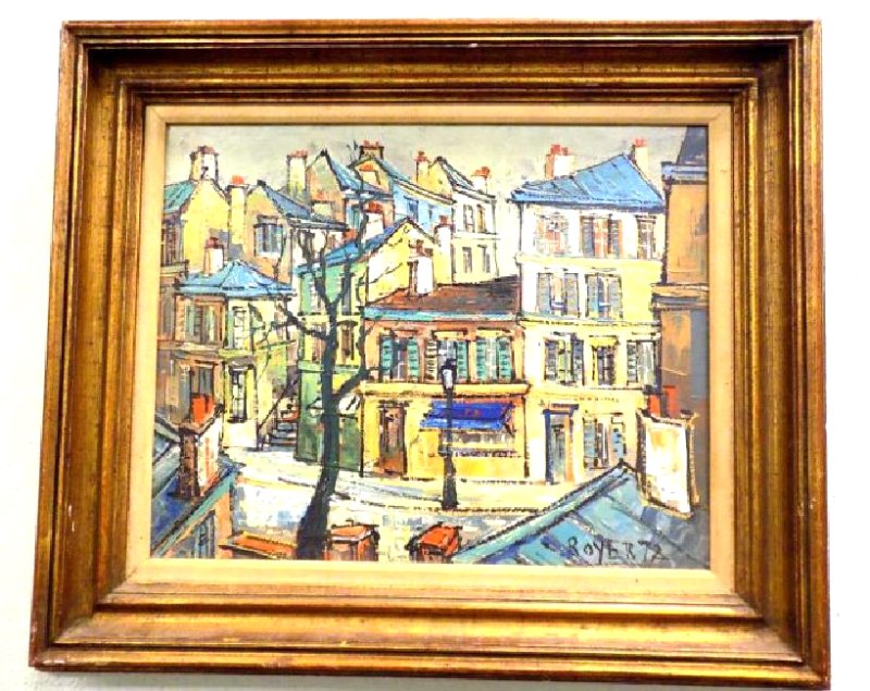 ATTRIB HENRI ROYER - FRENCH VILLAGE PAINTING