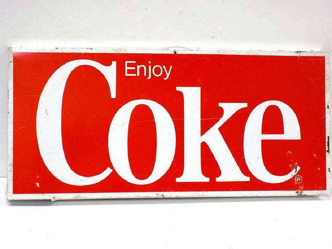 Enjoy Coke / Coca Cola Metal Advertising Sign