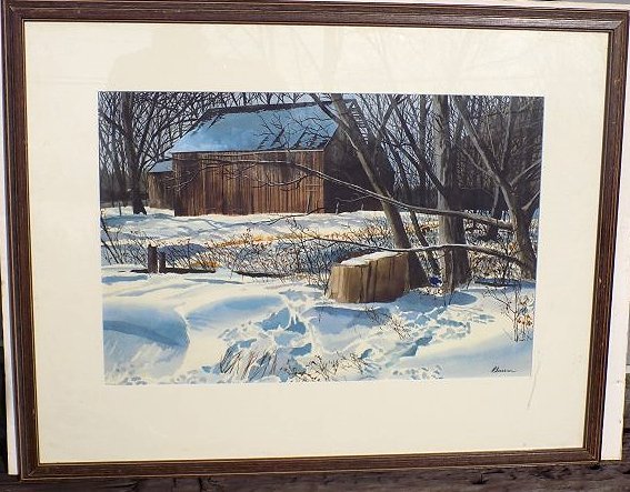 OGDEN M. PLEISSNER FIRST SNOW WATERCOLOR PAINTING