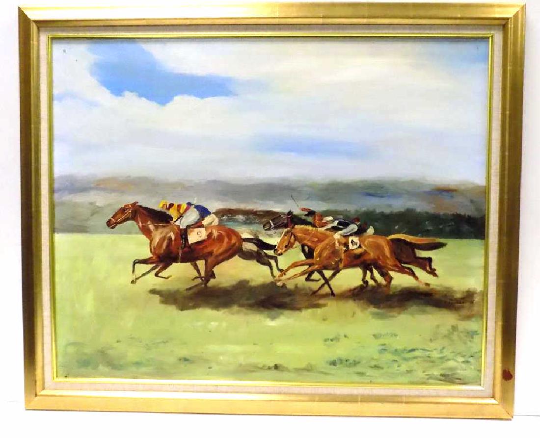 HARDER - IMPRESSIONIST HORSE RACE PAINTING