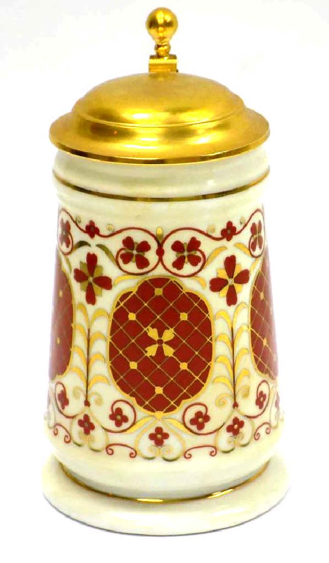 ALWE GERMAN GOLD PLATED PORCELAIN BEER STEIN