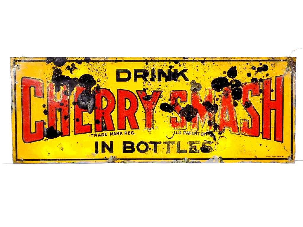 Drink Cherry Smash In Bottles Advertising Sign