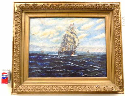 Big Nautical Sailing Clipper Ship Painting