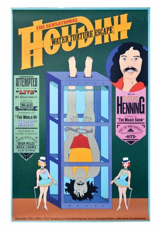 Rare Doug Henning Houdini Magician Show Poster