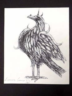 Leonora Carrington Surrealist Pen & Ink Drawing