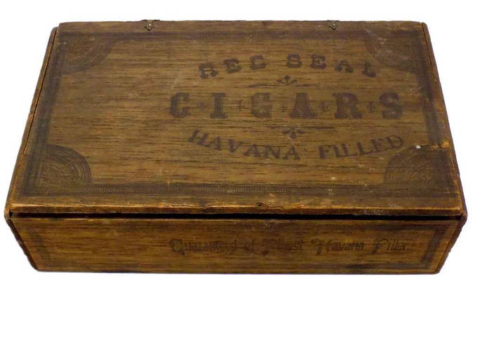 Antique Red Seal Cigars Wooden Box