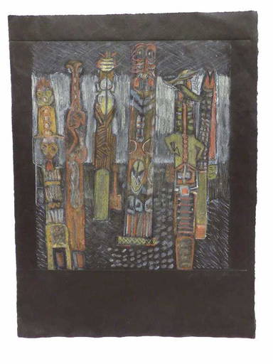 J. Weingarten Totem Poles Drawing