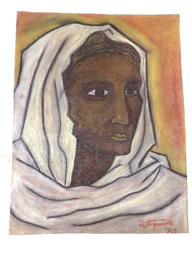 Raul Anguiano Shrouded Lady Pastel Painting