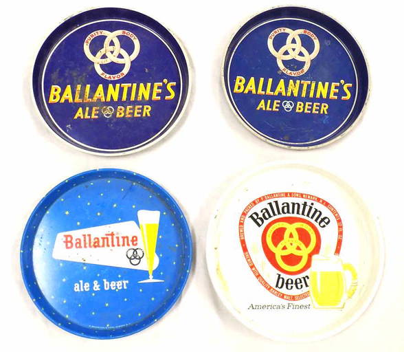 Vintage Ballantine Beer Advertising Trays