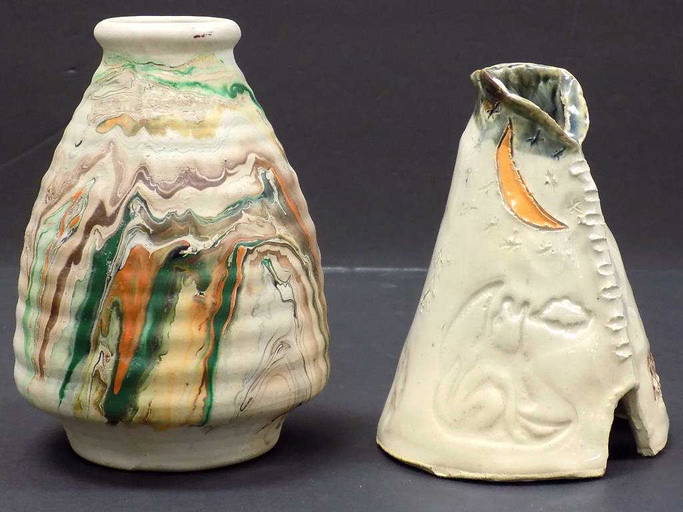 Native American Indian Pottery Deer Hawk Etc