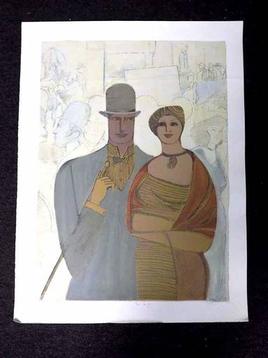 David Schneuer The Couple Signed Lithograph