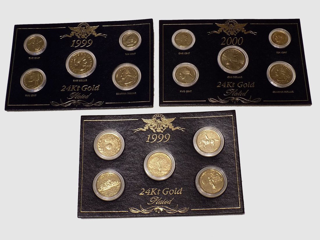 United States Mint 24k Gold Plated Coin Sets Auction