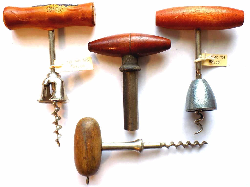 Assorted Wooden Handle Corkscrews Group Auction