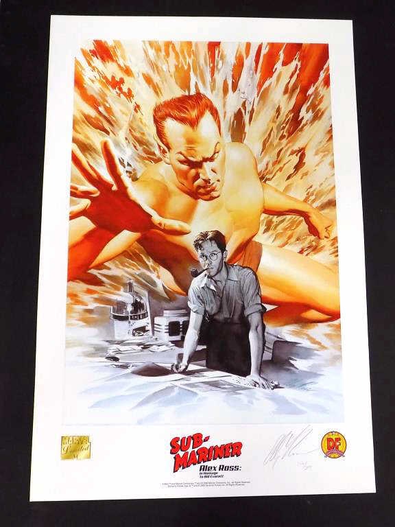 Marvel Limited Sub Mariner Alex Ross Signed Poster Auction