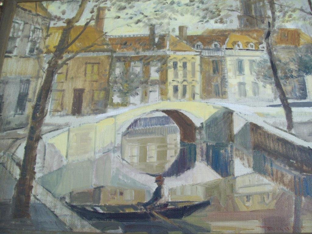 767: GABRIEL CHASE - VENETIAN CANAL PAINTING