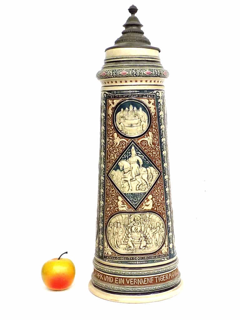 Huge Dumler & Breiden King Solomon Beer Stein Auction