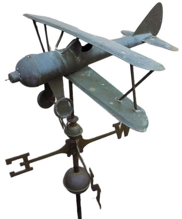 Antique American Airplane Copper Weathervane Auction