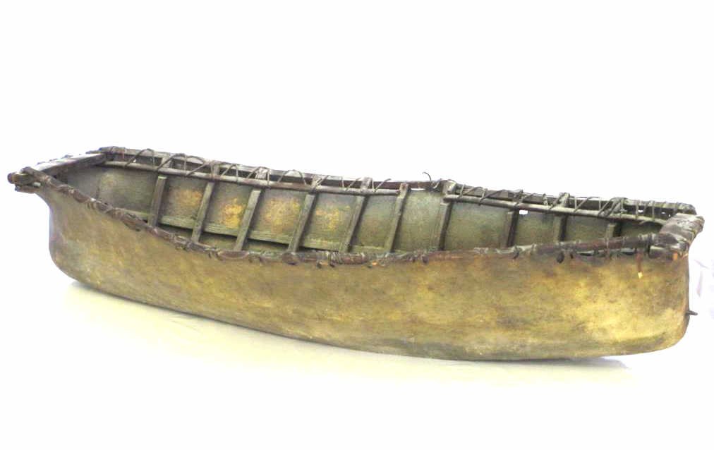 Large 19th C. Alaskan Eskimo Inuit Umiak Boat Model