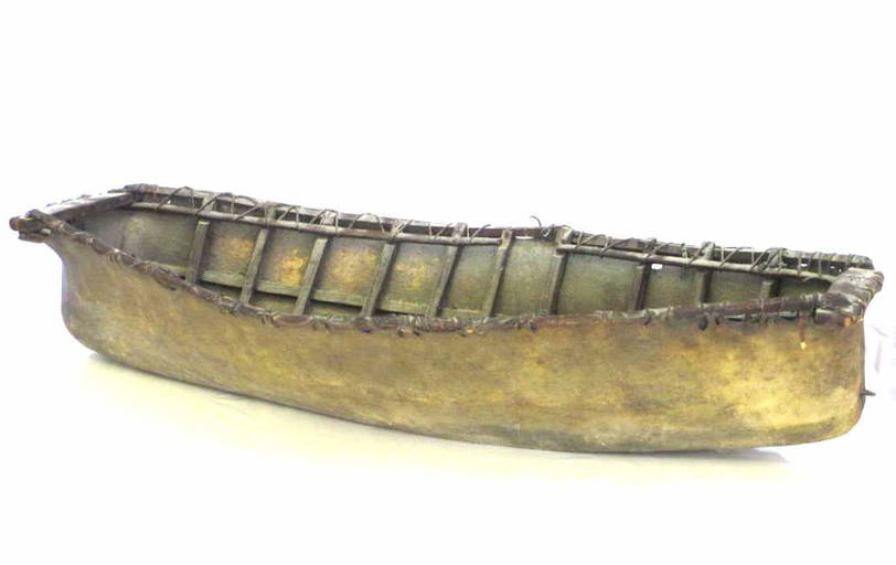 Large 19th C. Alaskan Eskimo Inuit Umiak Boat Model