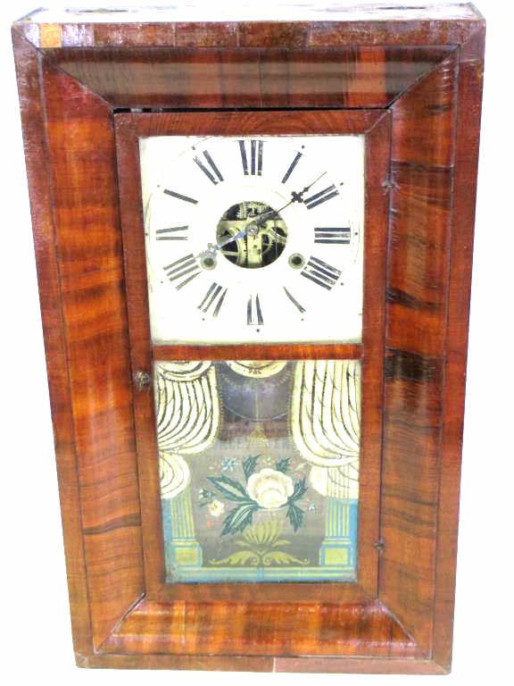 CHAUNCEY JEROME EGLOMISE MANTLE CLOCK