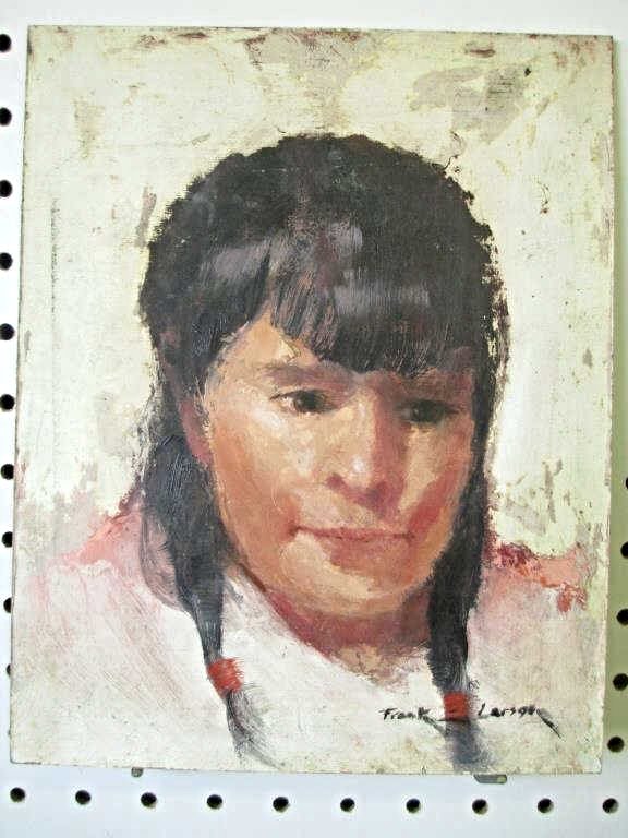 FRANK LARSON - INDIAN SQUAW PAINTING
