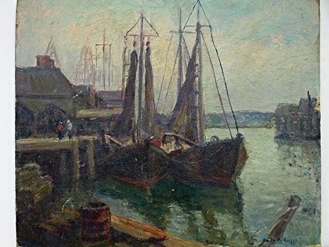 EMILE GRUPPE - HARBOR & LANDSCAPE 2 PAINTINGS