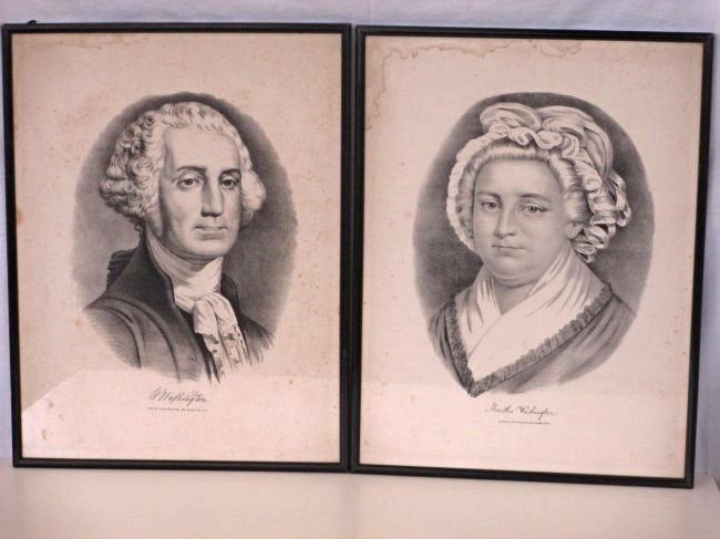 CURRIER & IVES GEORGE & MARTHA WASHINGTON PRINTS