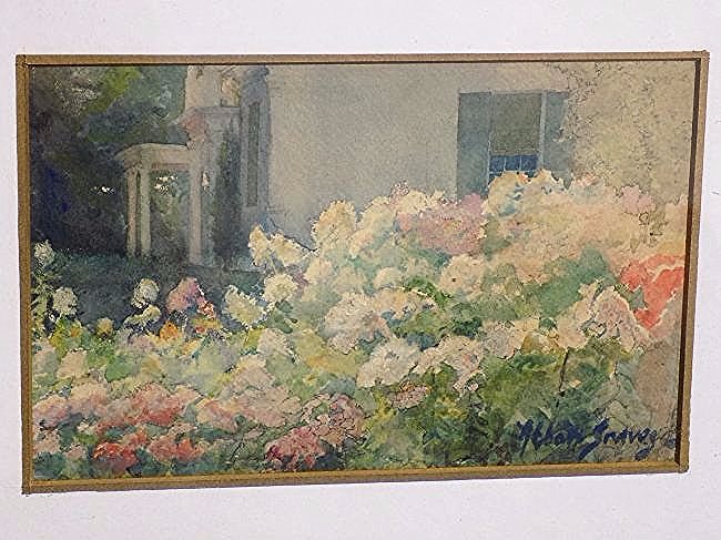 Abbott Fuller Graves Courtyard Garden Watercolor